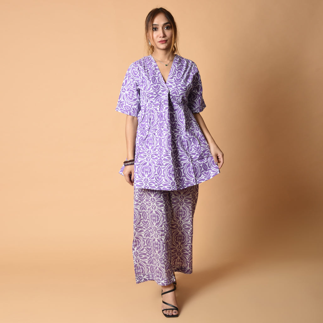 Buy Trendy Lavender Blossom Co-ord - Atulyakala – Copyright, 2024, Atulyakala Luxe by AK Designs